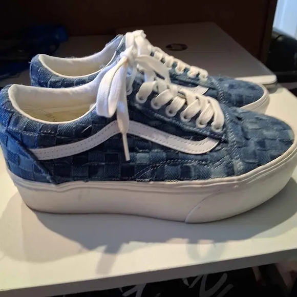 Vans | Shoes | Unisex Vans Old Skool Stackform Woven Blue Denim ...